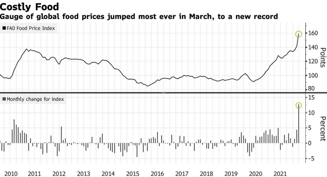 World food prices rise at fastest pace in history